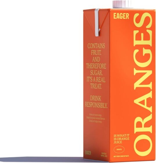 Eager Smooth Orange Juice 100% Squeezed, Refreshing Fruit Drink, No ...